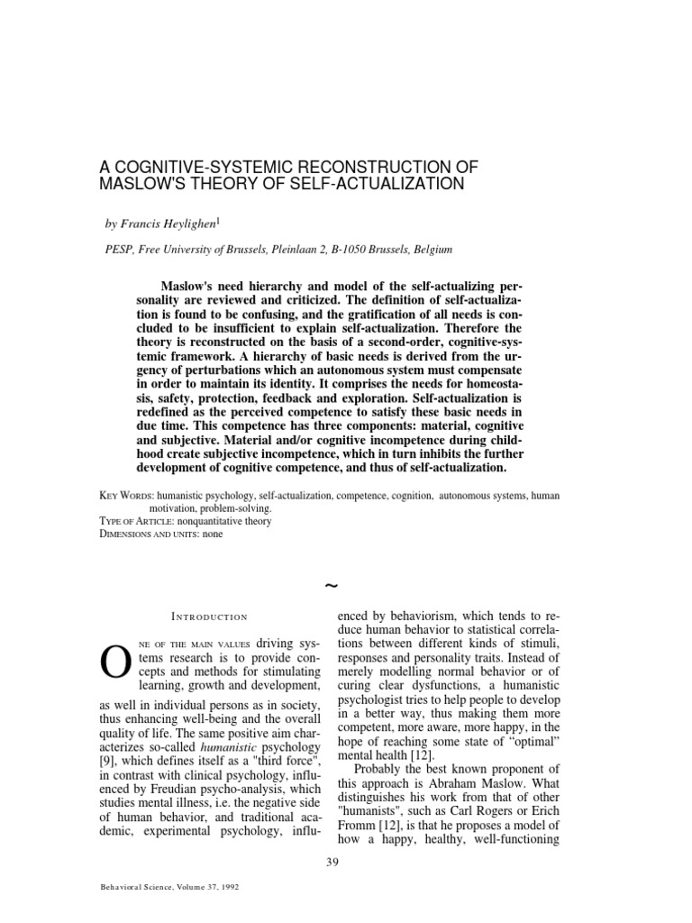 Self Actualization Abraham Maslow