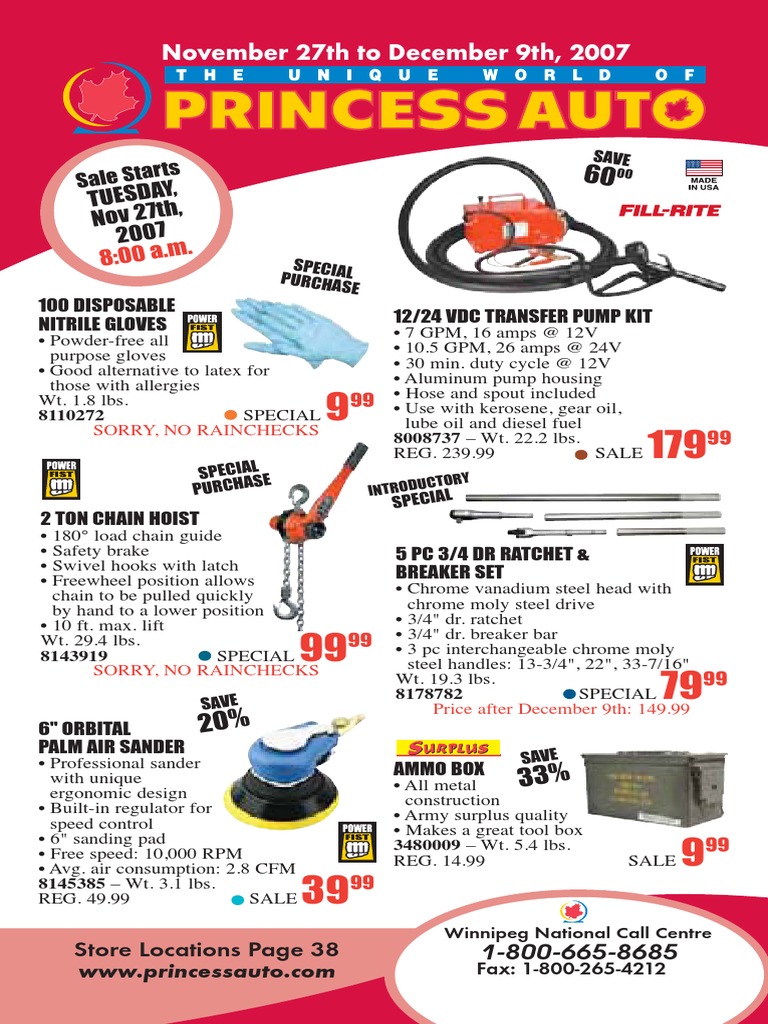 Princess Auto Event20 112707 Flyer English | PDF | Grinding (Abrasive ...