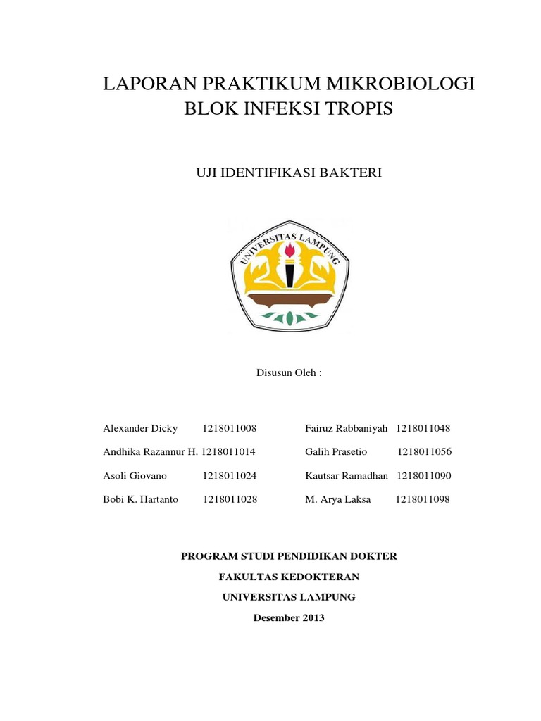 Laporan Praktikum Mikrobiologi - Uji Identifikasi Bakteri | PDF