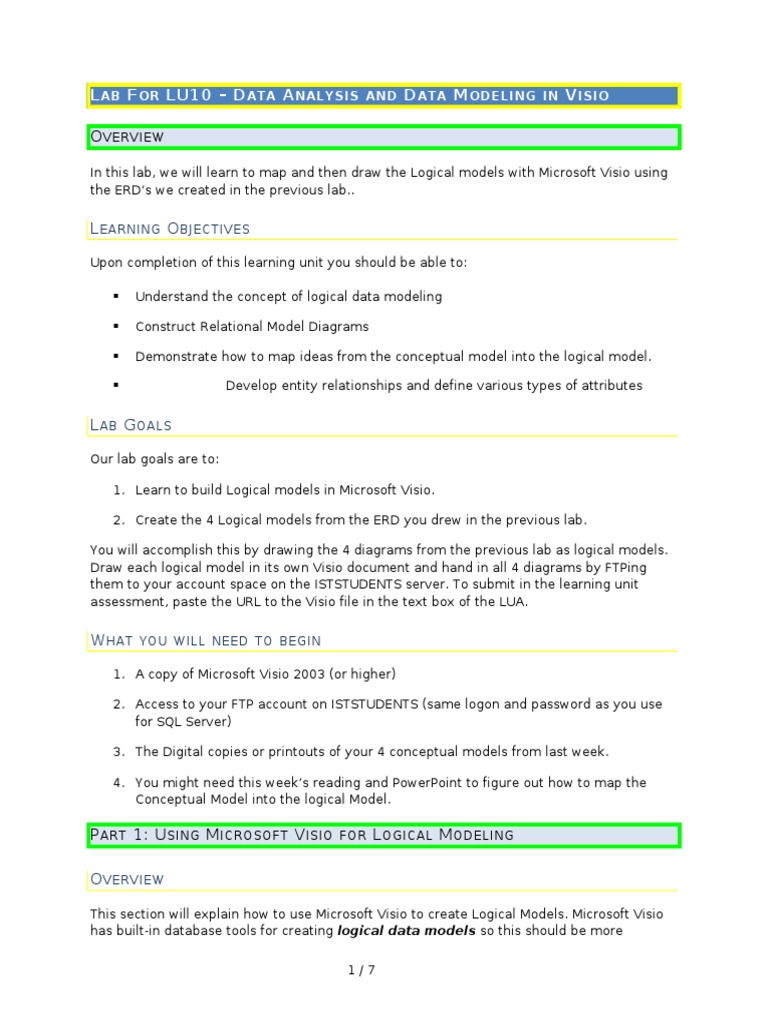 LAB Logical Database Design | PDF | Conceptual Model | Database Design