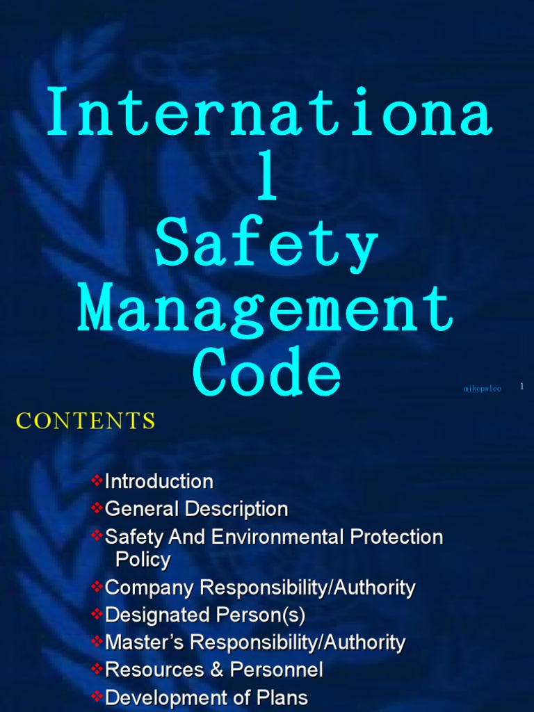 International Safety Management Code Guide | PDF | Environmental ...