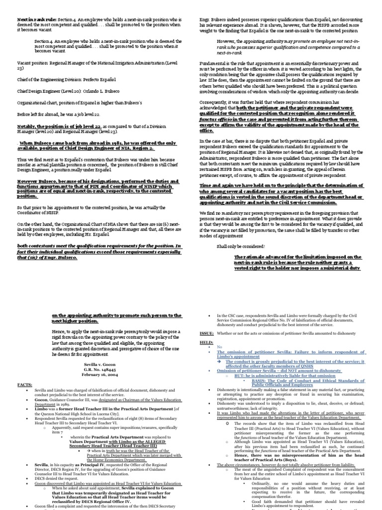 Rank Who Possesses Superior Qualification and Competence Compared To A ...