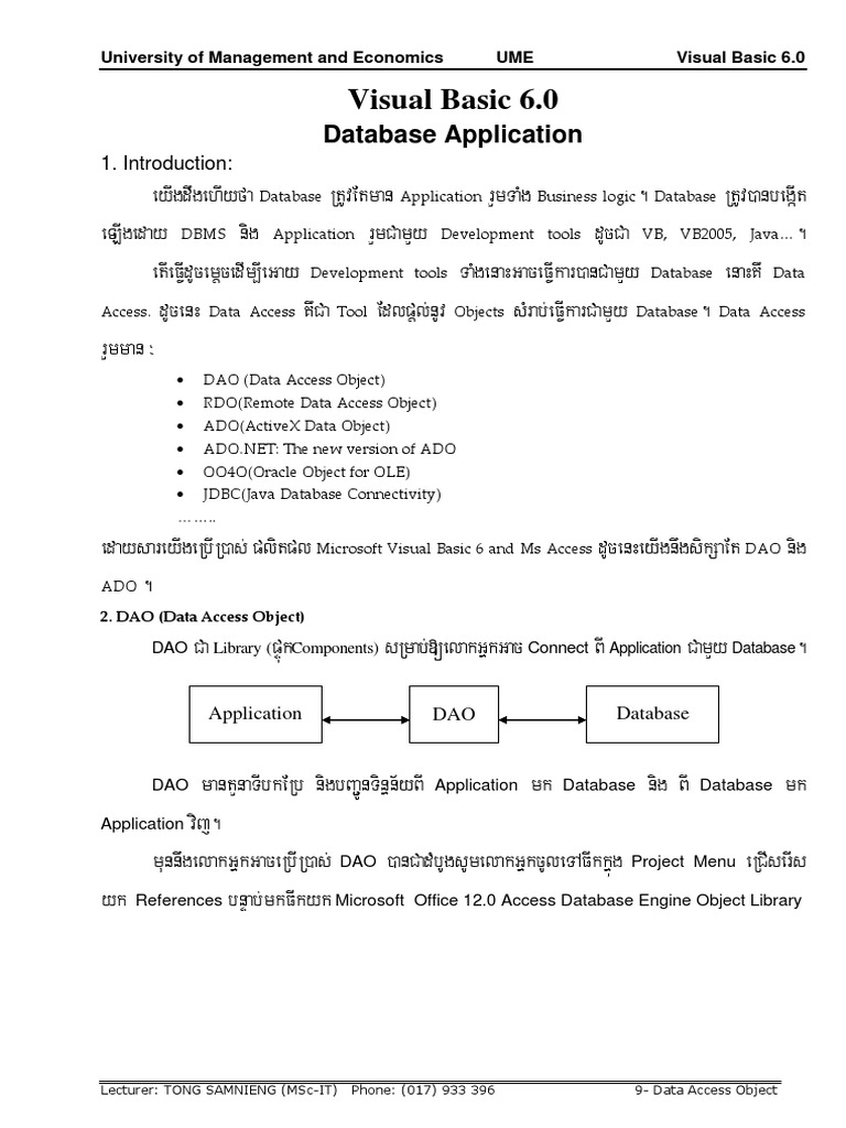 Visual Basic 6.0 | PDF | Microsoft Access | Active X Data Objects