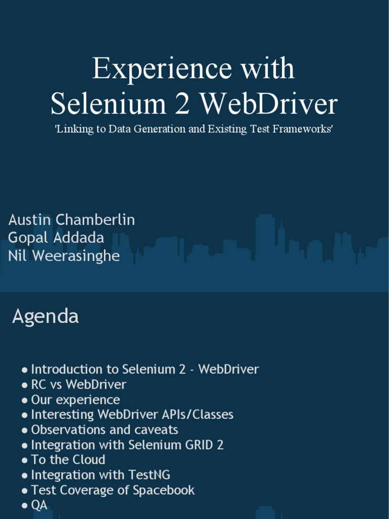 Selenium 2 WebDriver Integration Guide | PDF | Selenium (Software) | Computer Engineering