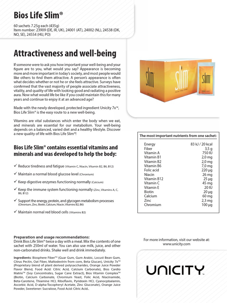 Bios Life Slim | PDF | Orange Juice | Vitamin