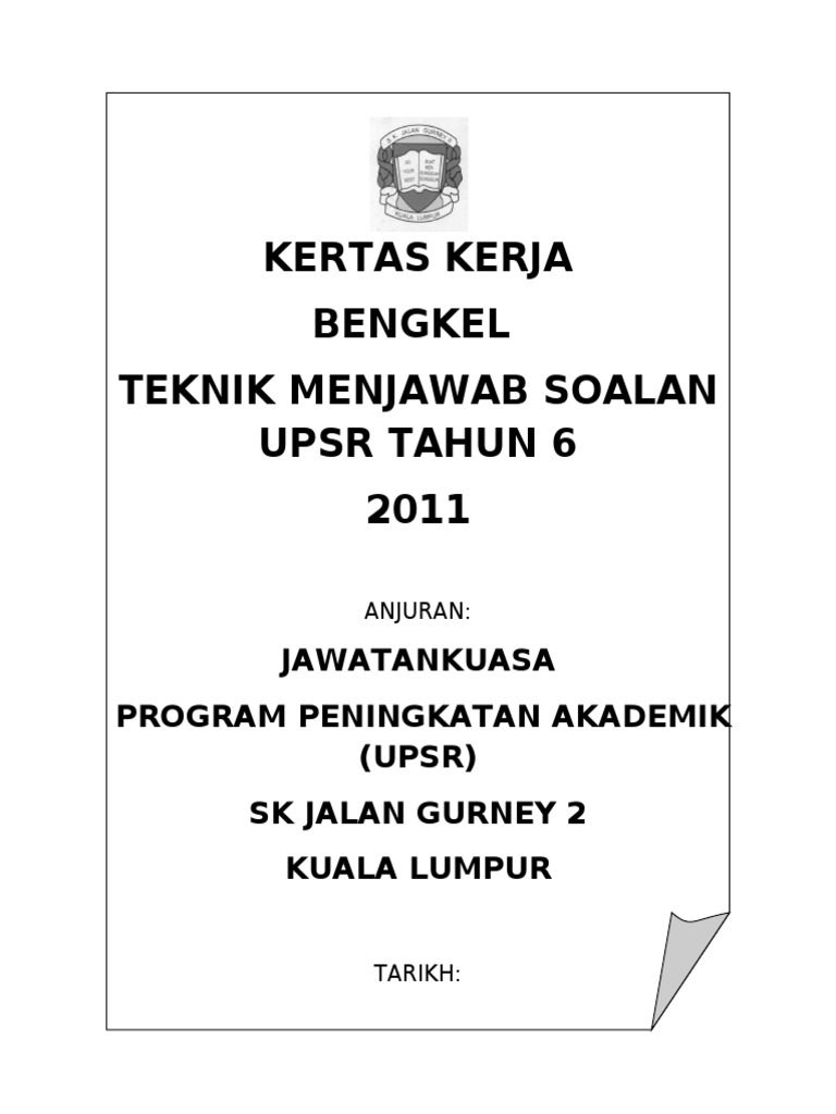 Kertas Kerja Bengkel Teknik Menjawab Soalan | PDF
