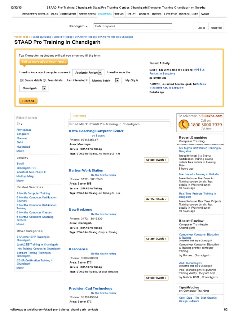 STAAD Pro Training Chandigarh - Staad | PDF | Computer Aided Design | Computing