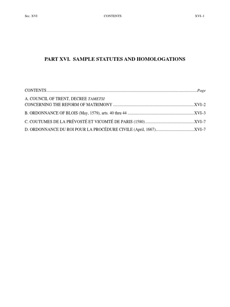 Part Xvi. Sample Statutes and Homologations | PDF | Deposition (Law ...