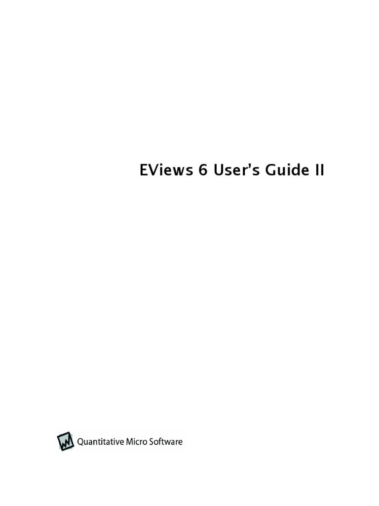 EViews 6 Users Guide II | PDF | Ordinary Least Squares | Coefficient Of Determination