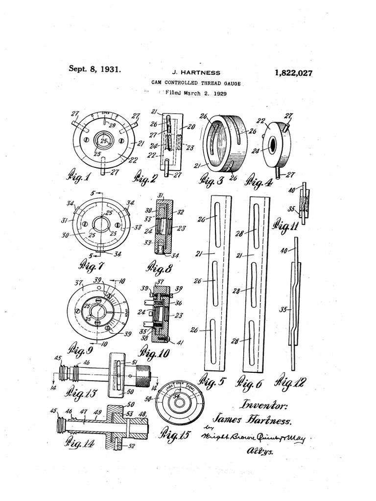 Sept. S, 1931. 1,822,027: J. Hartness | PDF | Screw | Mechanical ...
