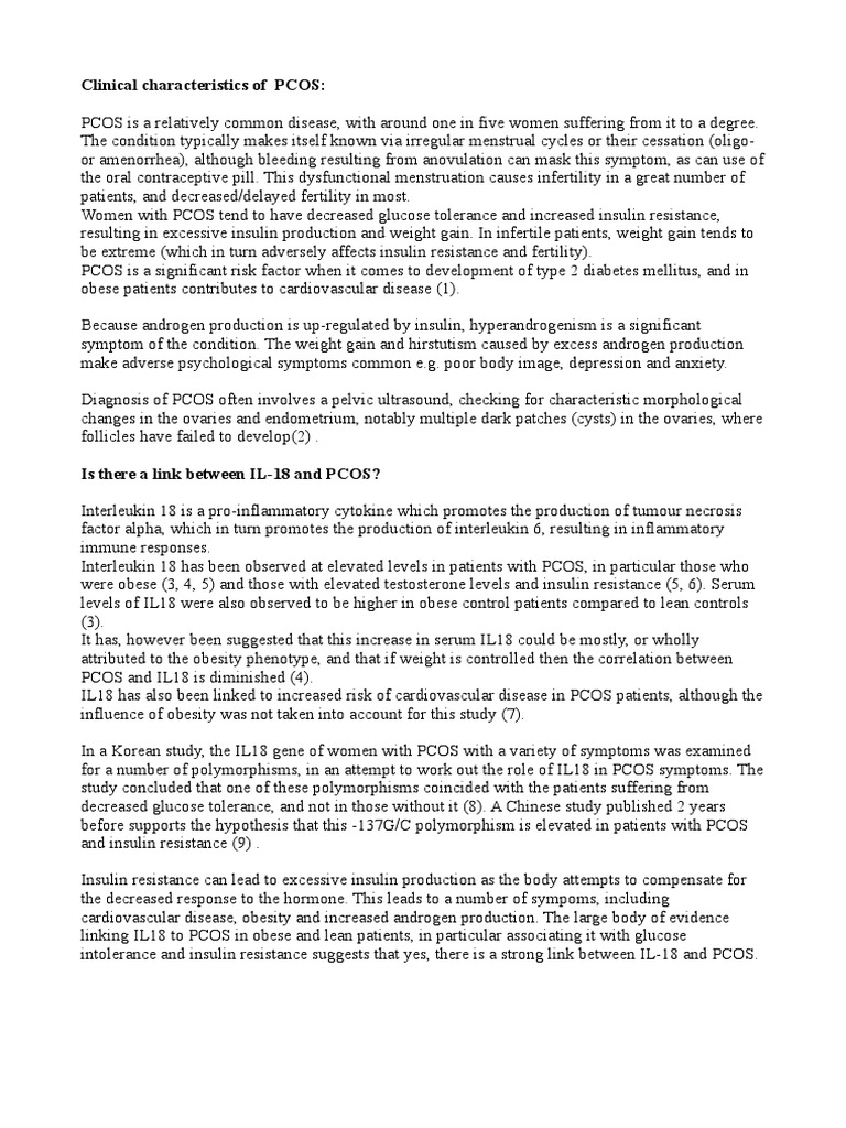 Clinical Characteristics of PCOS | PDF | Polycystic Ovary Syndrome ...