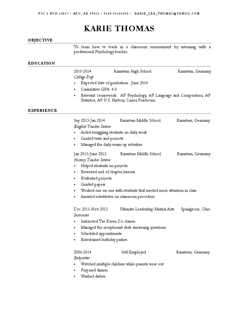 Karie Thomas Resume Official 2014 | PDF