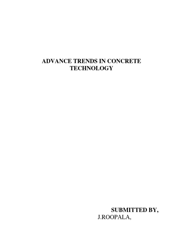 Advance Trends in Concrete Tech | PDF | Construction Aggregate | Concrete