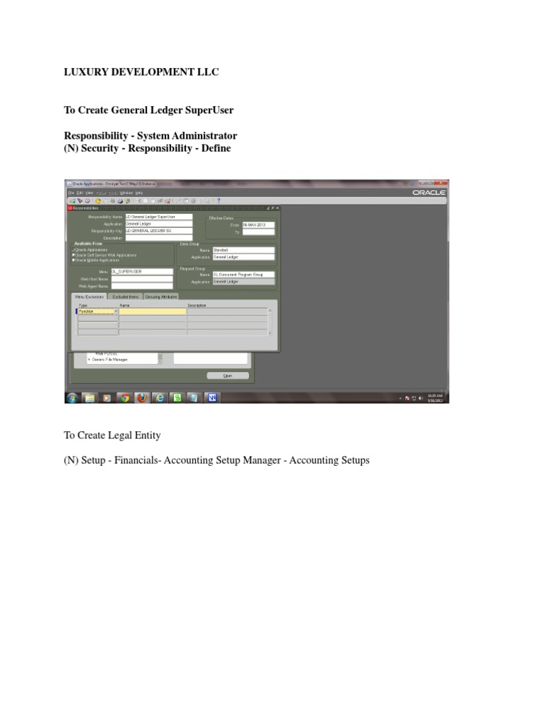 Create Ledger & Legal Entity Guide | PDF