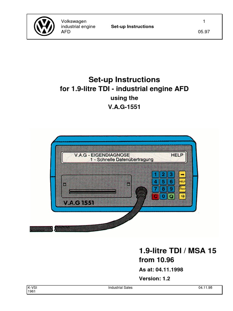1.9 Tdi Diagnostics VAG-1551 En | Throttle | Engine Technology