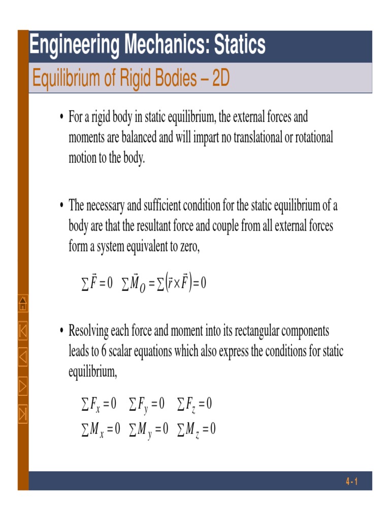 3-Equilibrium of Rigid Bodies - FE | PDF | Force | Geometry