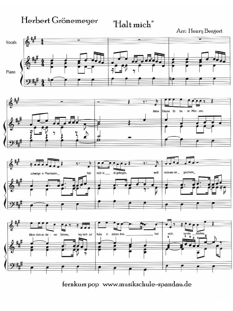 Halt Mich - Grönemeyer | PDF