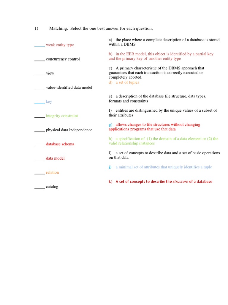 Database Concepts and E-R Diagram Tasks | PDF | Technology & Engineering