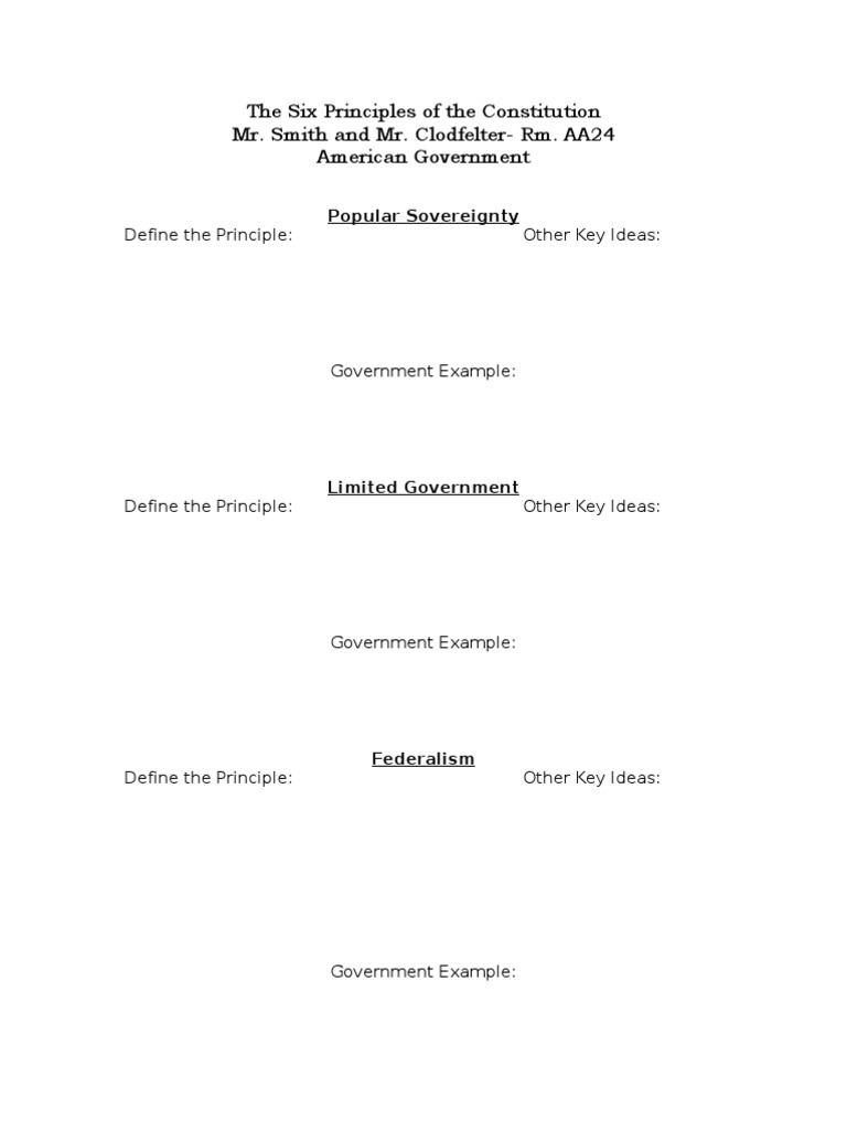 Six Principles of the Constitution | PDF