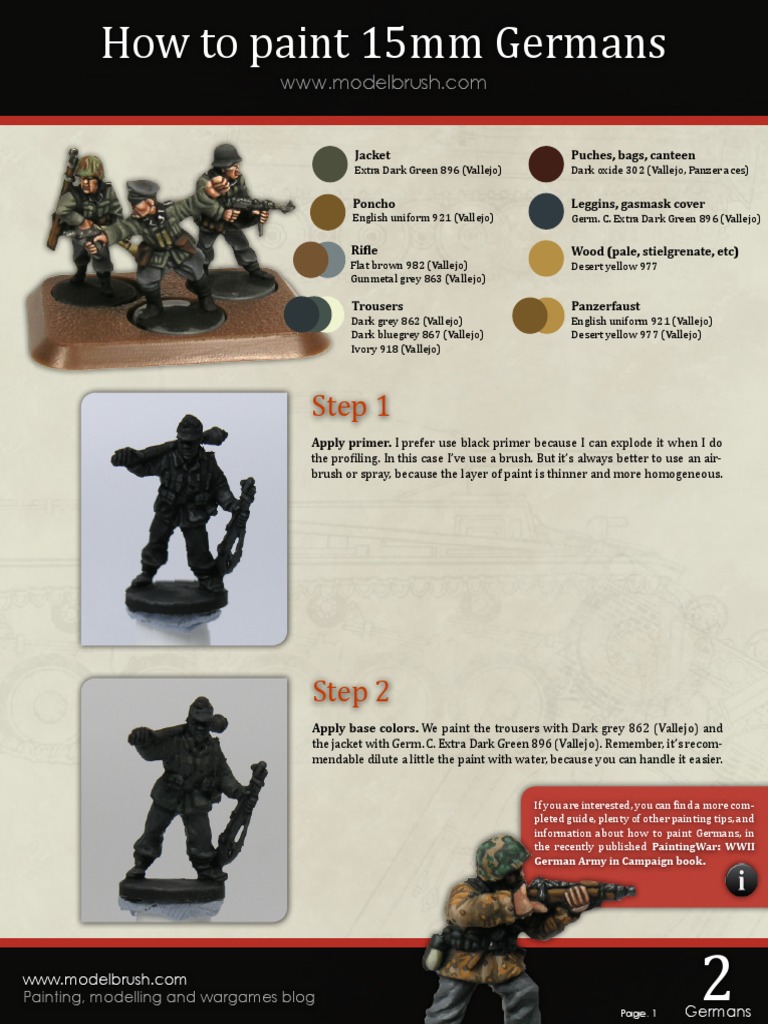 Painting 15mm German Tutorial | PDF | Paint | Color