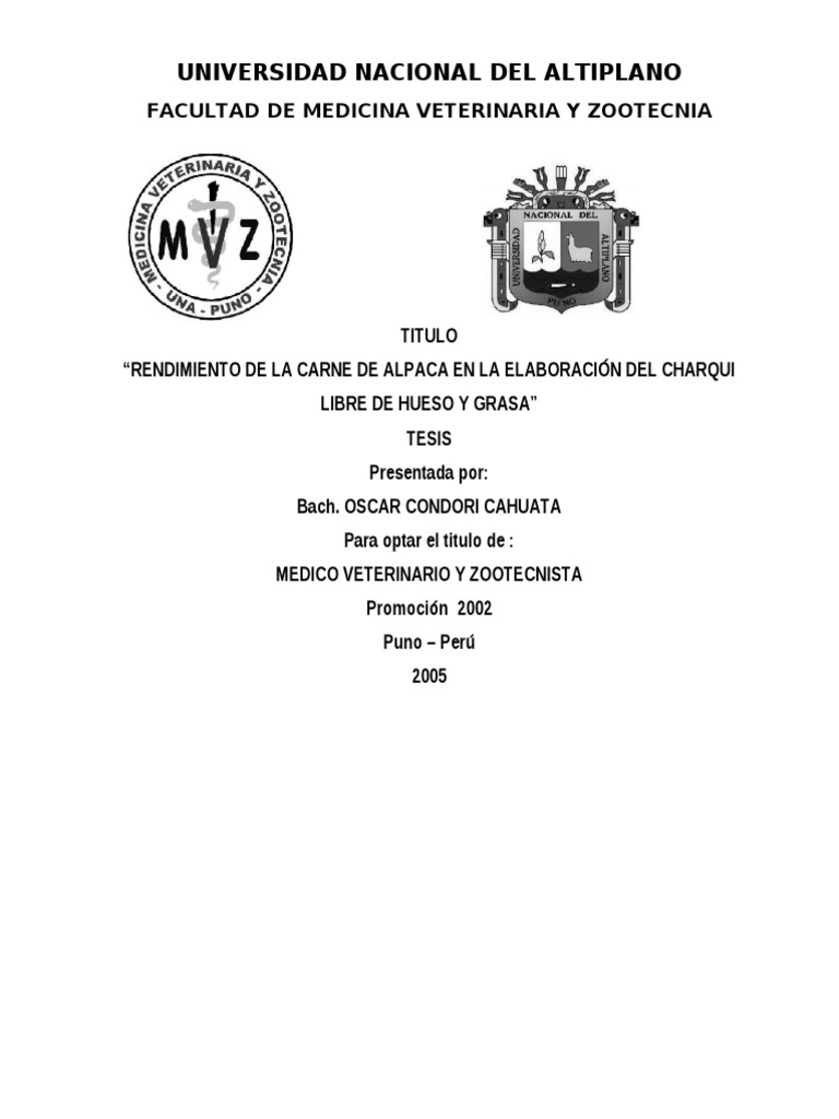 Rendimiento Charqui Alpaca Deshuesada | PDF | Carne | Alimentos