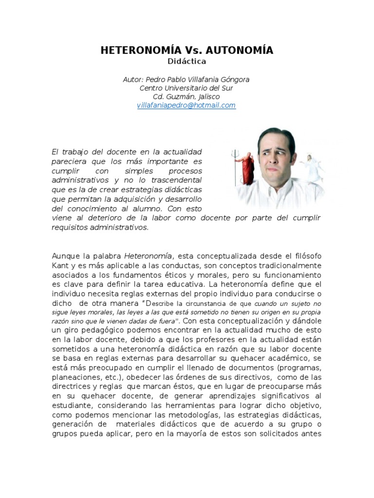 Heteronomía y Autonomía Didáctica | PDF | Maestros | Epistemología