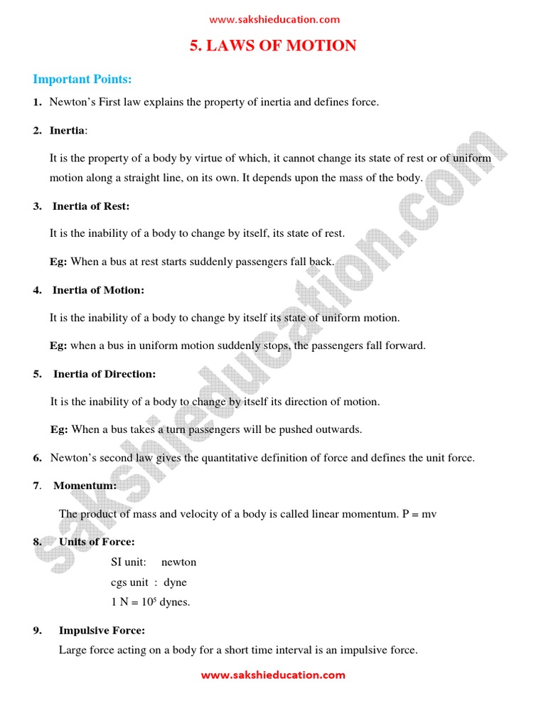 5.laws of Motion | Download Free PDF | Friction | Newton's Laws Of Motion