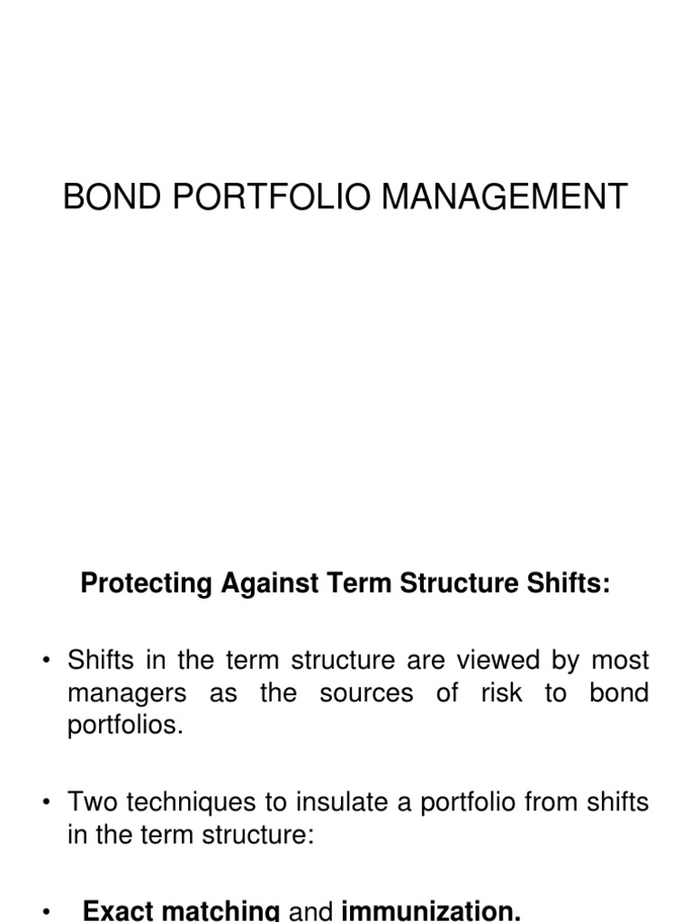 Bond Portfolio Management | PDF | Bond Duration | Swap (Finance)