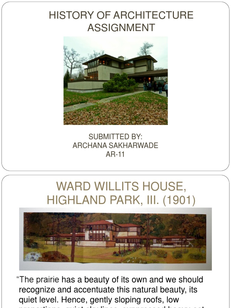 Ward Willits House: A Prairie Style Icon | PDF | Space | Architectural ...