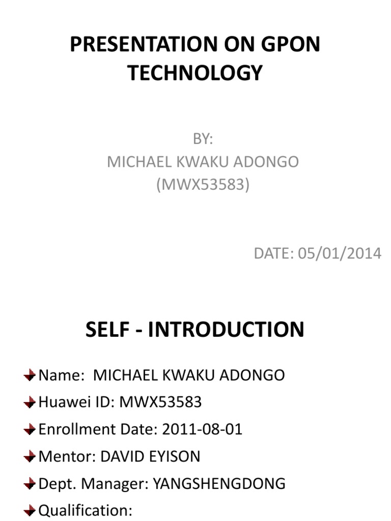 GPON Presentation | PDF