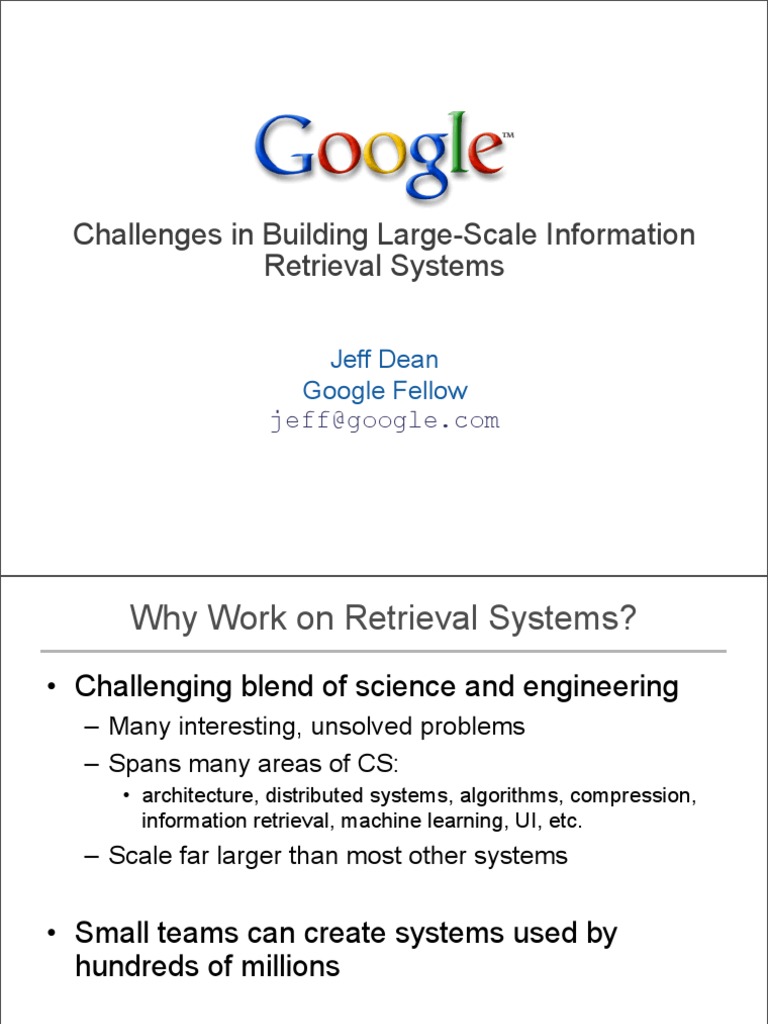 Challenges in Building Large-Scale Information Retrieval Systems | PDF