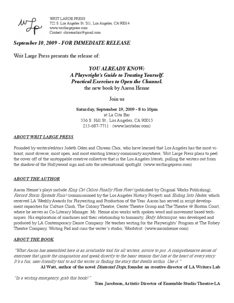 Press Release Henne | PDF | Los Angeles