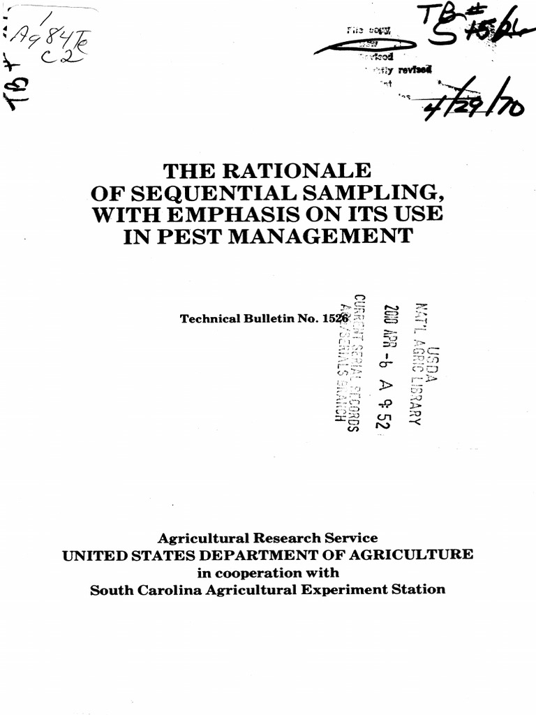 The Rationale of Sequential Sampling, With Emphasis On Its Use in Pest ...