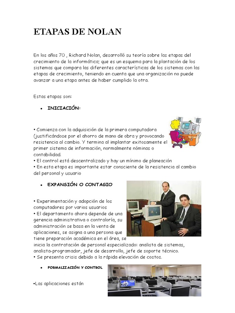 Etapas de Nolan | PDF | Sistema de informacion | Información