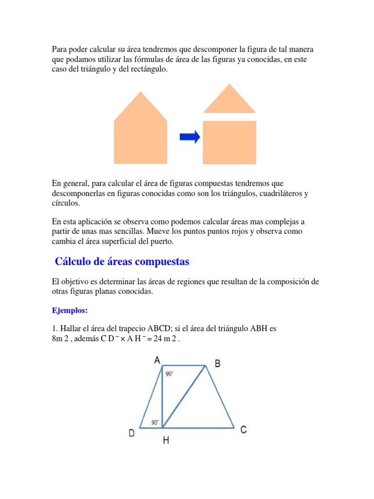 Cálculo de Áreas de Figuras Compuestas | PDF