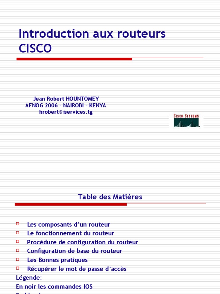 Introduction aux Routeurs Cisco | PDF | Système d'exploitation ...