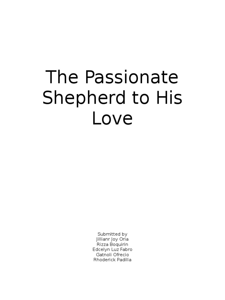 The Passionate Shepherd To His Love | PDF | Love