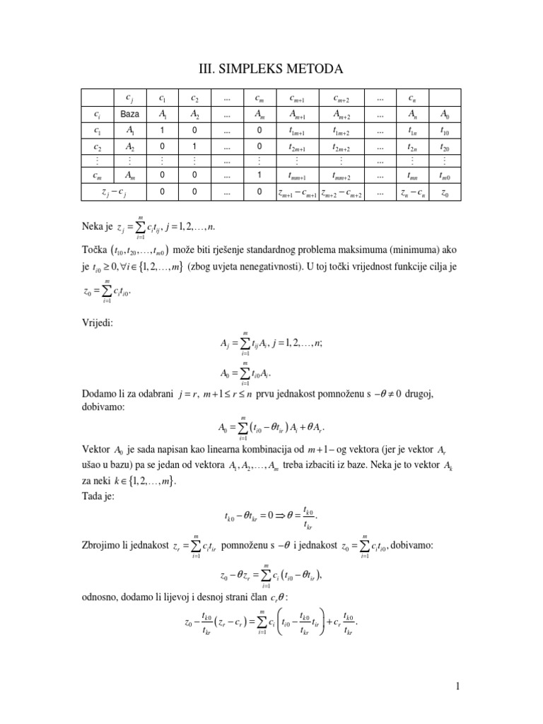 III. Simpleks Metoda | PDF