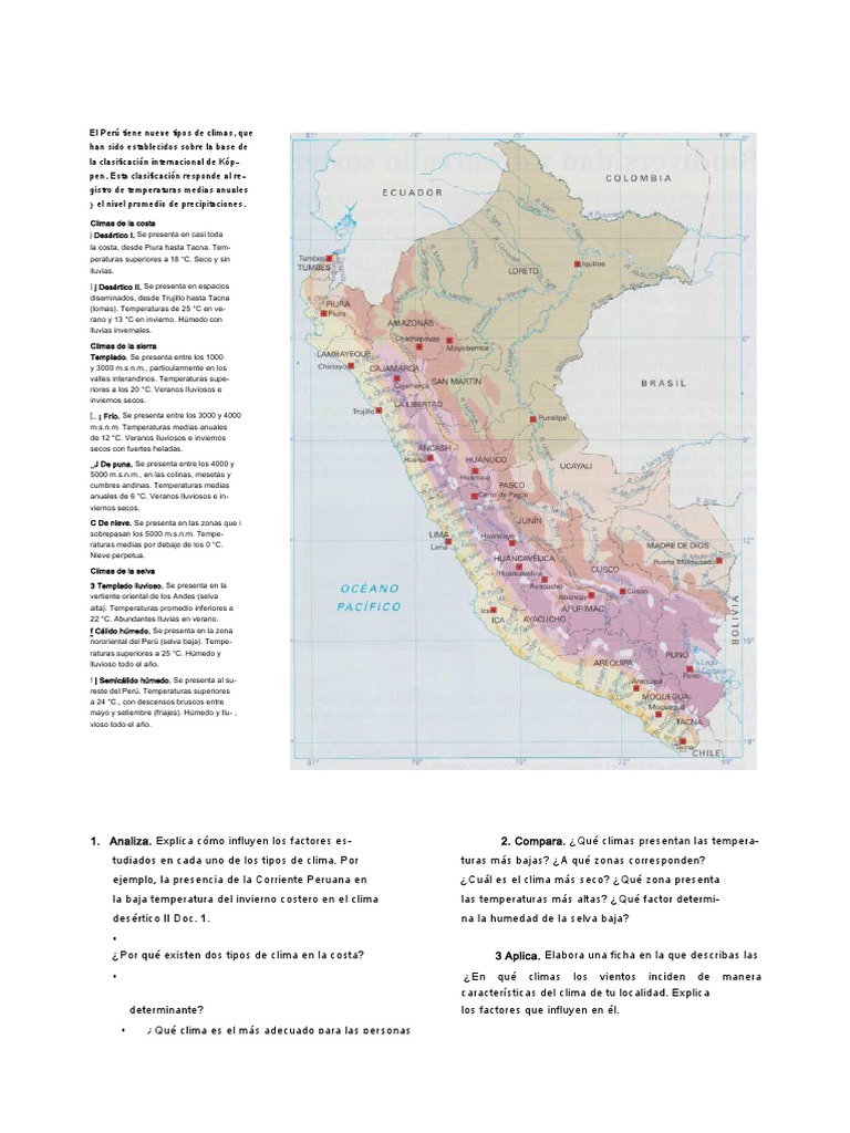 El Perú Tiene Nueve Tipos de Climas | PDF | Velocidad del viento | Clima