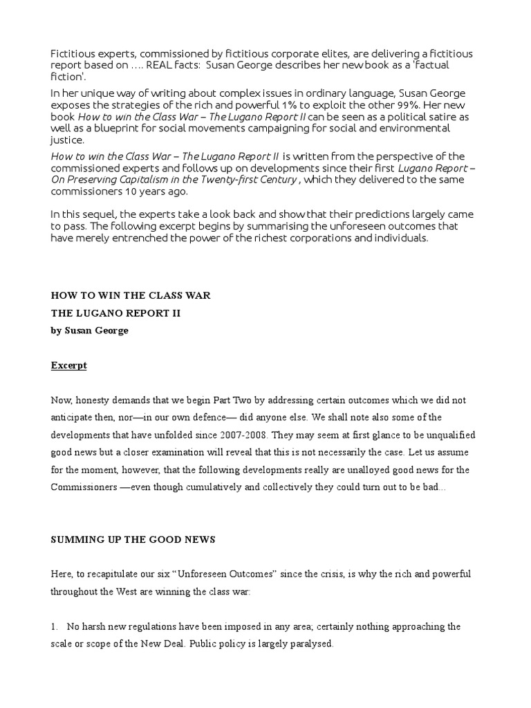 Lugano Report | PDF | Capitalism | Economies