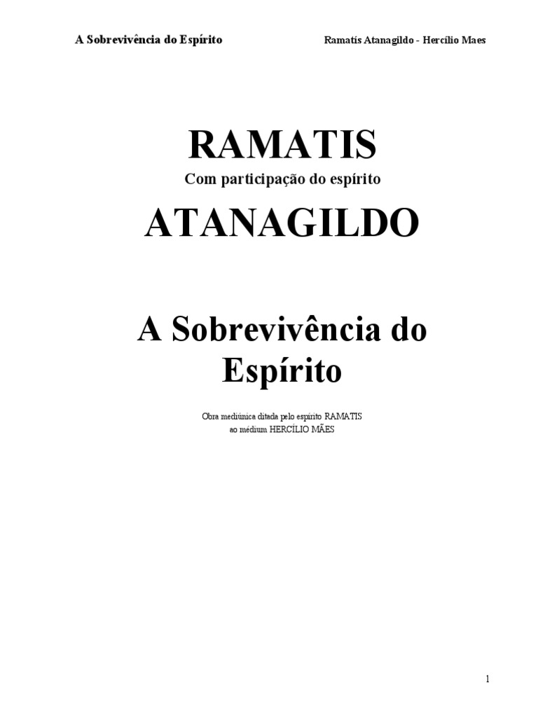 Ramatis - A Sobrevivência Do Espírito - Hercílio Maes | PDF ...