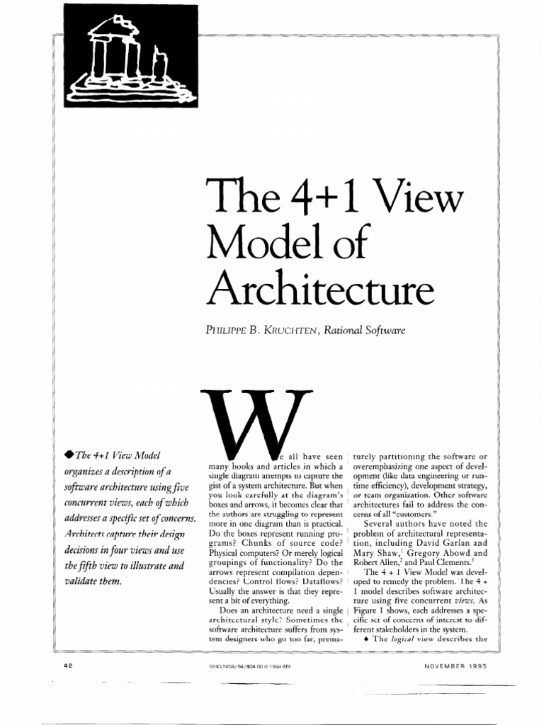 The 4+1 View Model of Architecture | PDF | Software Architecture ...