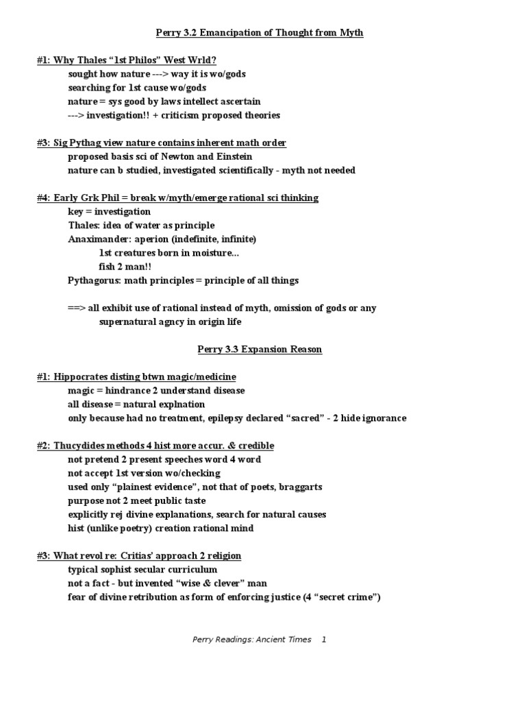 Perry Rdngs Ancient | PDF | Socrates | Reason