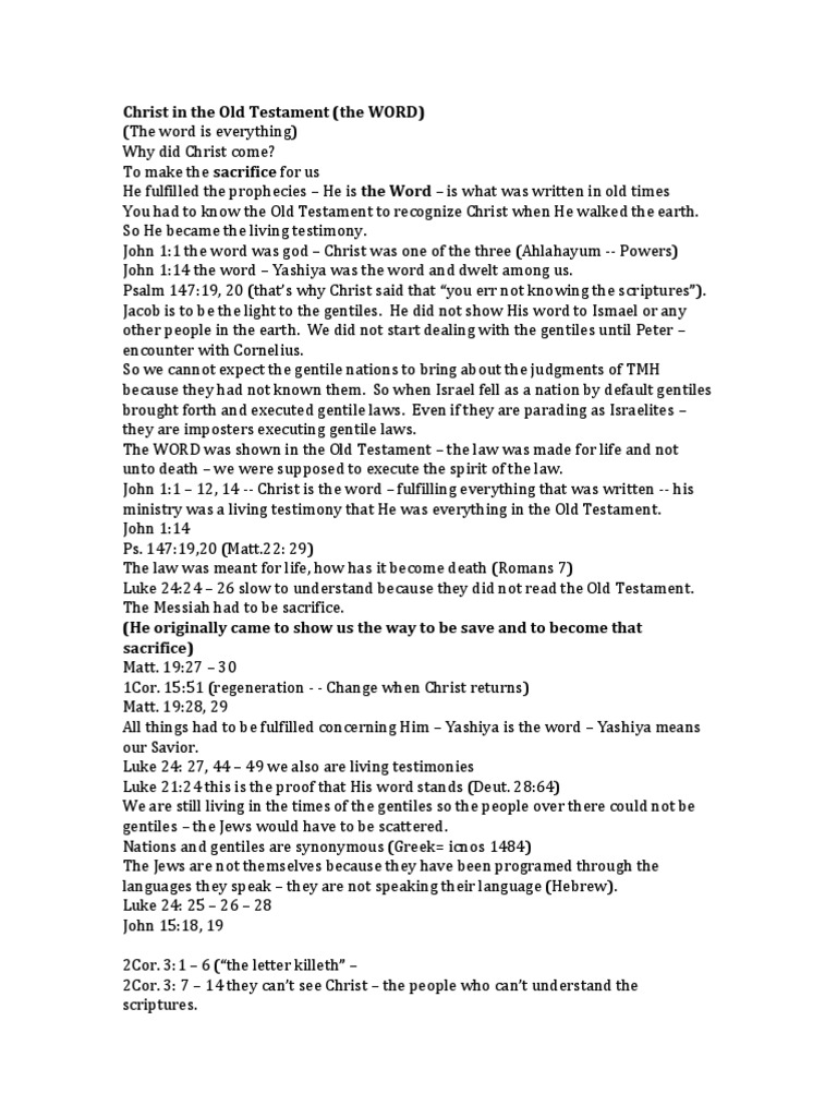 Christ in The Old Testament | PDF