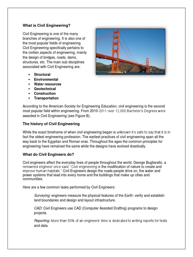 What Is Civil Engineering Portfolio | PDF | Civil Engineering | Engineer