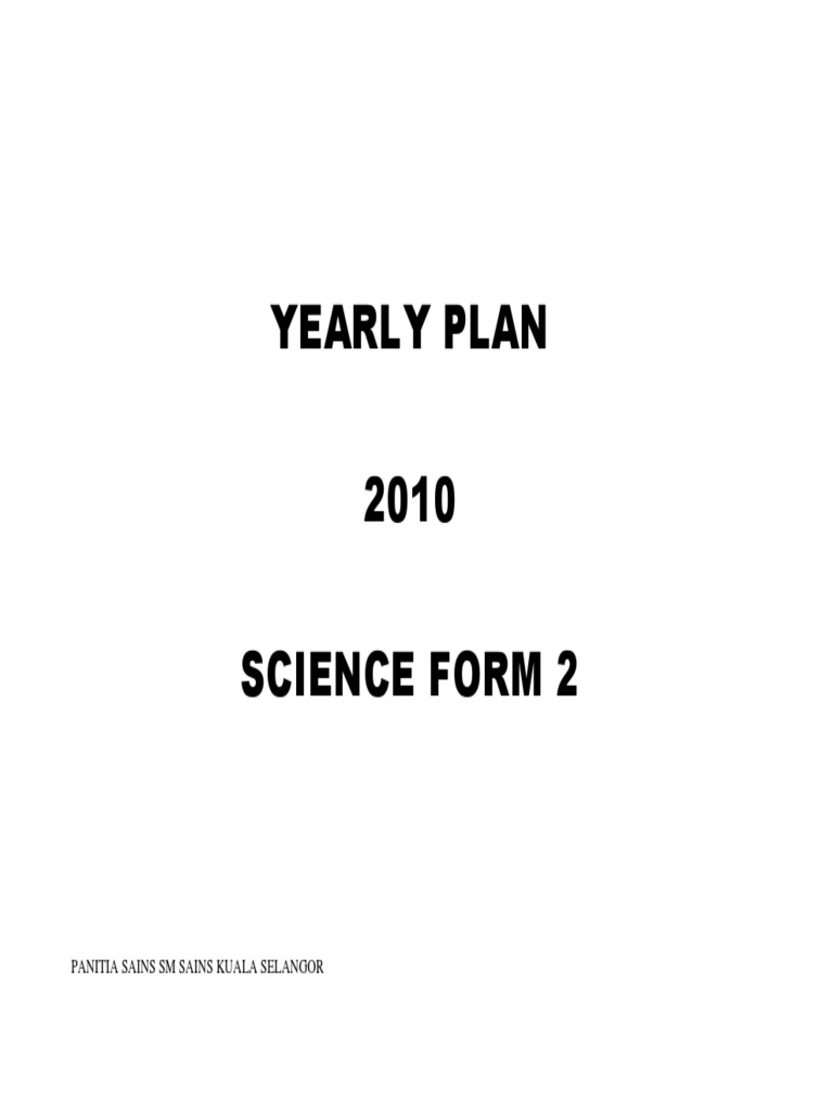 Yearly Lesson Plan Science Form 2 | PDF | Solution | Senses