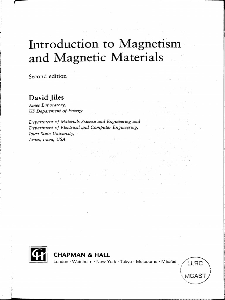 Introduction To Magnetism and Magnetic Materials | Download Free PDF ...