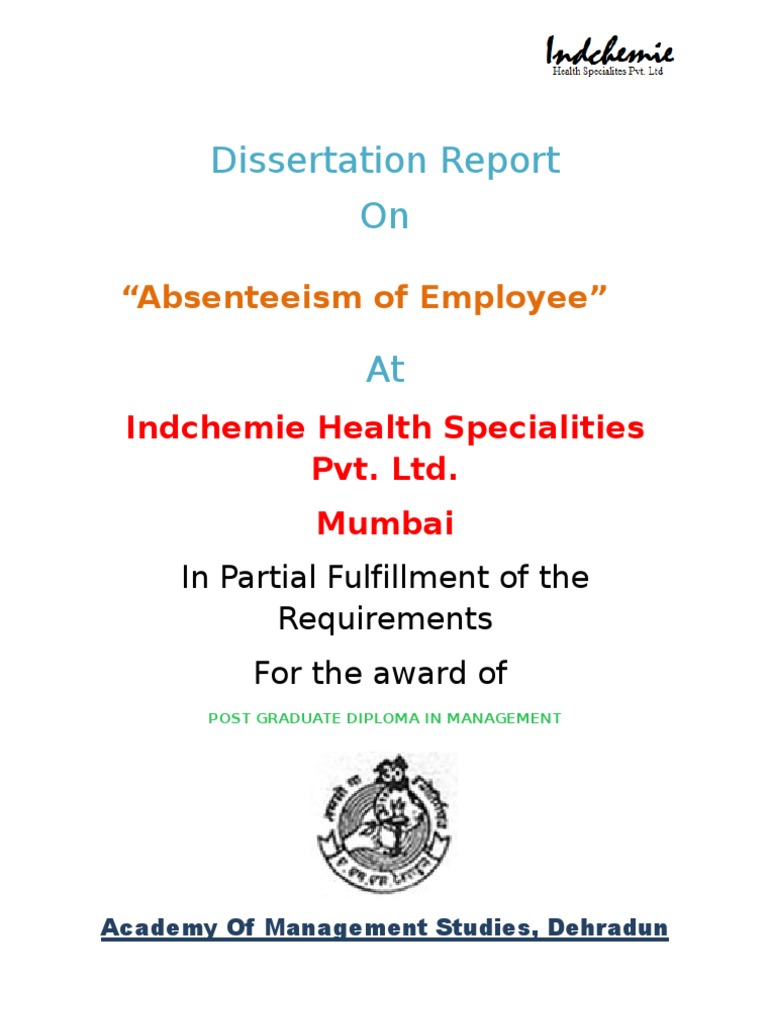 Project Absenteeism of Employees | PDF | Generic Drug | Employment