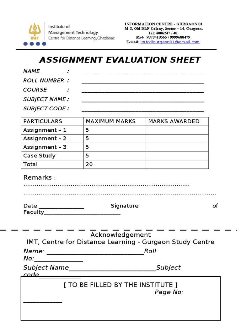 Assignment Coverpage & INSTRUCTIONS | PDF