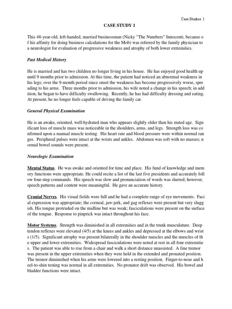 Case Studies - Neurology | Download Free PDF | Brainstem | Senses